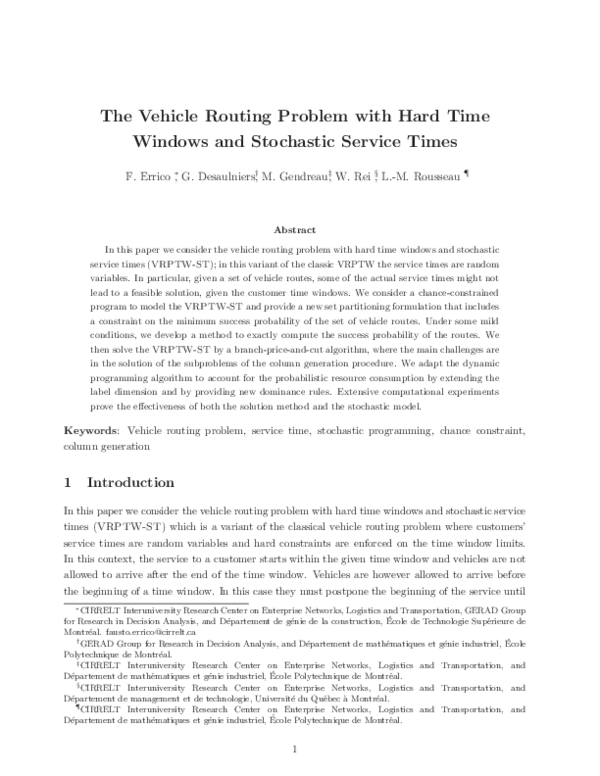 (PDF) A priori optimization with recourse for the vehicle routing ...