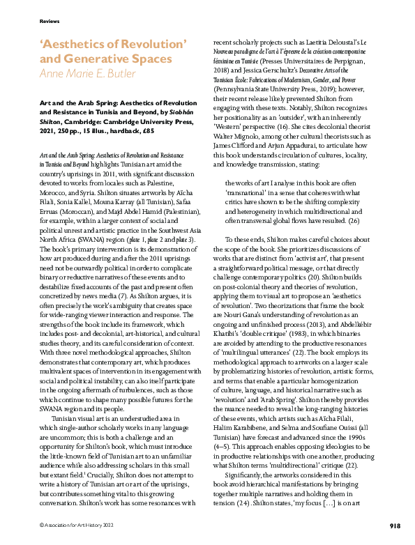 (PDF) Review, Art and the Arab Spring: Aesthetics of Revolution and ...