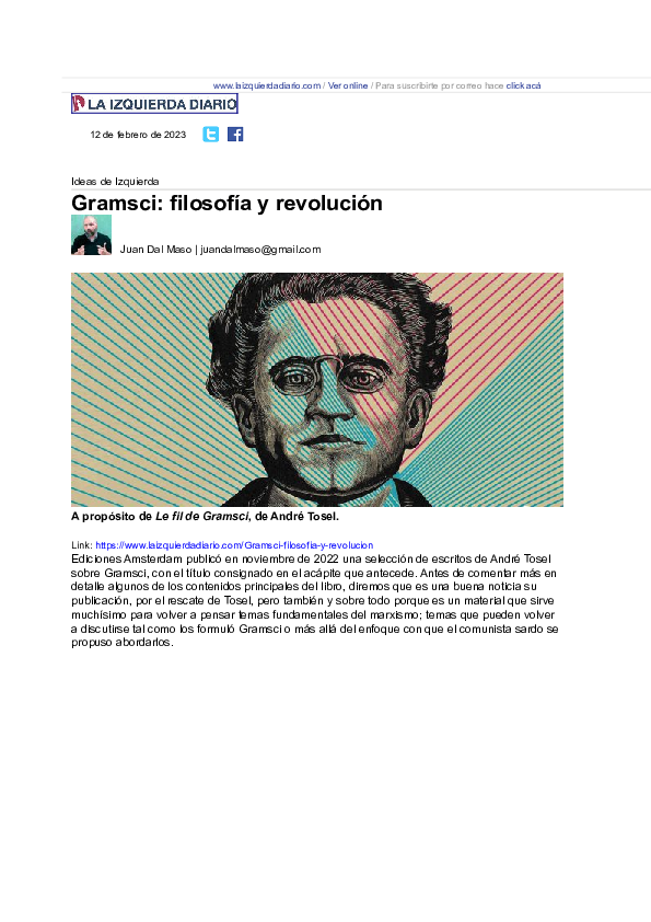 (PDF) Gramsci: filosofía y revolución
