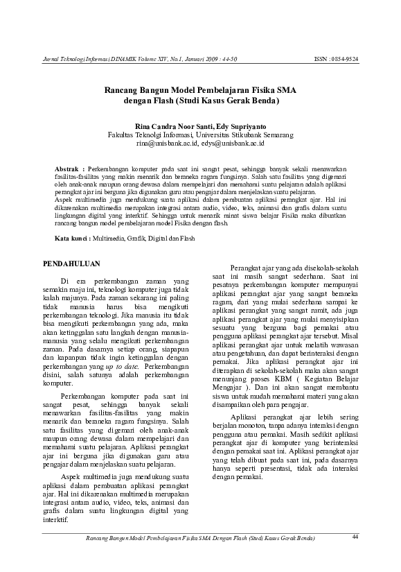 (PDF) Rancang Bangun Model Pembelajaran Fisika SMA dengan Flash (Studi ...