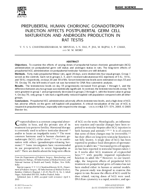 (PDF) Prepubertal human chorionic gonadotropin injection affects ...