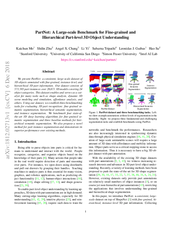 (PDF) PartNet: A Large-Scale Benchmark for Fine-Grained and ...