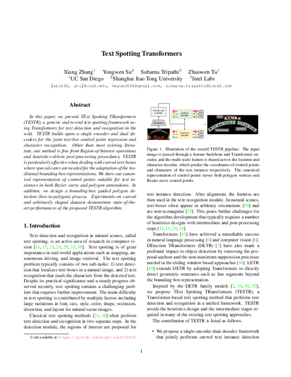 (PDF) Text Spotting Transformers