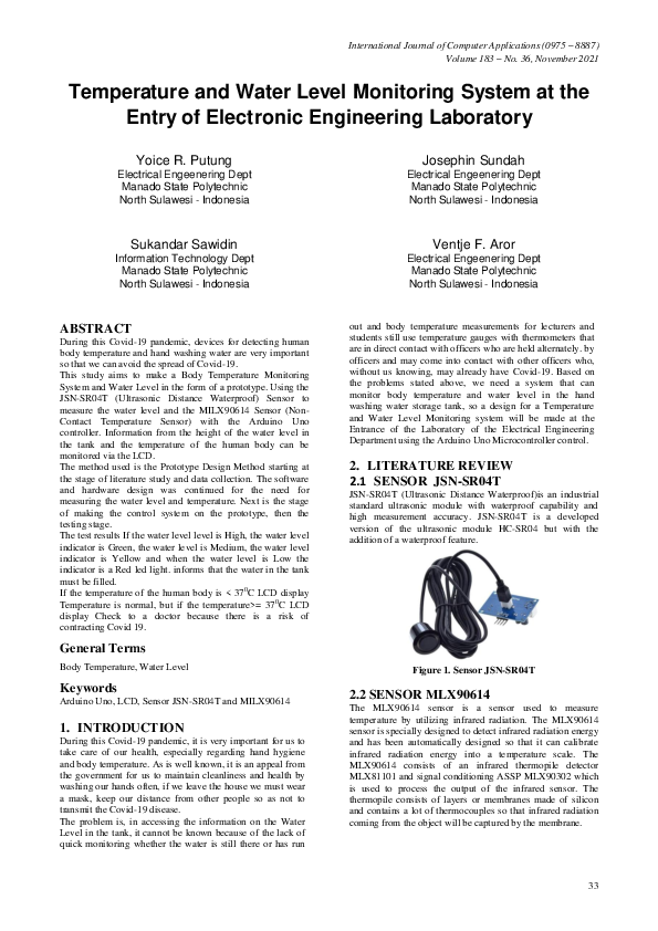 (PDF) Temperature and Water Level Monitoring System at the Entry of ...