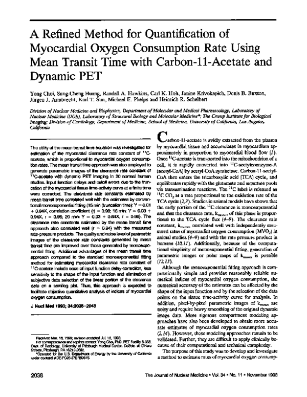 (PDF) A refined method for quantification of myocardial oxygen ...