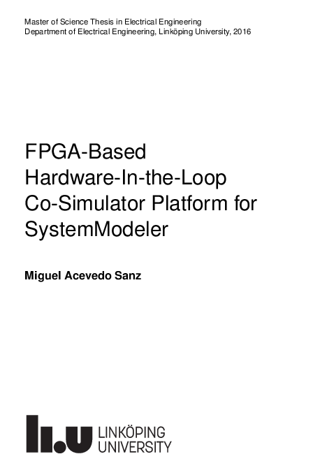 Pdf Fpga Based Hardware In The Loop Co Simulator Platform For