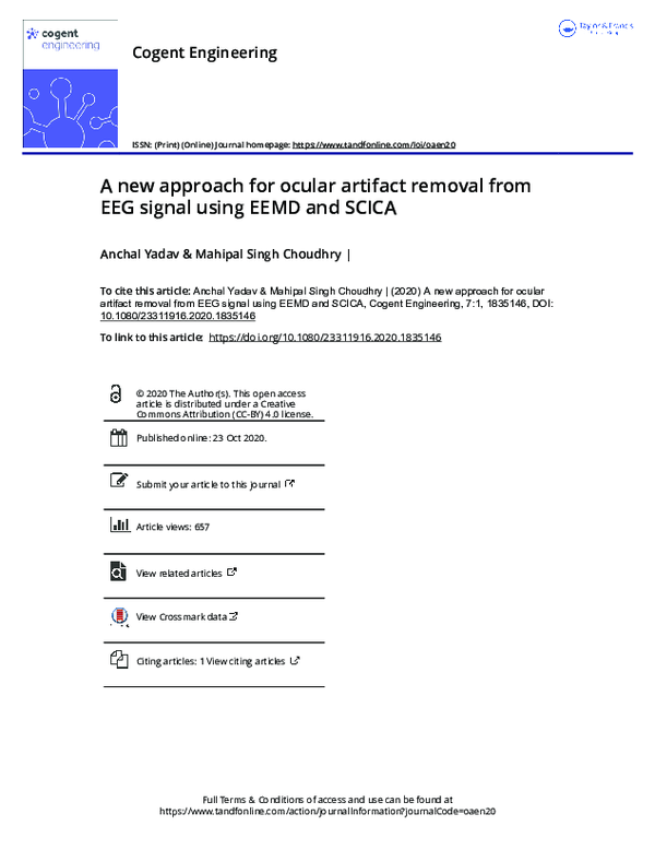(PDF) A new approach for ocular artifact removal from EEG signal using EEMD and SCICA