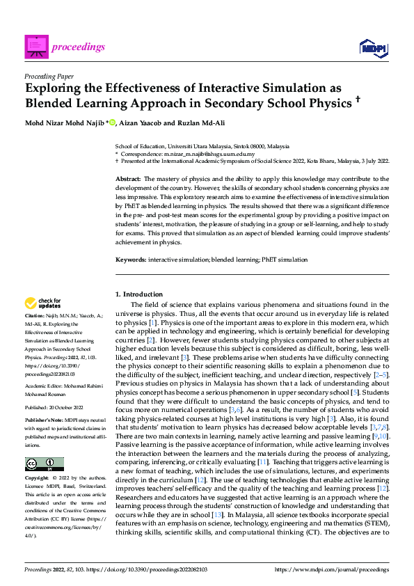 Pdf Exploring The Effectiveness Of Interactive Simulation As Blended Learning Approach In