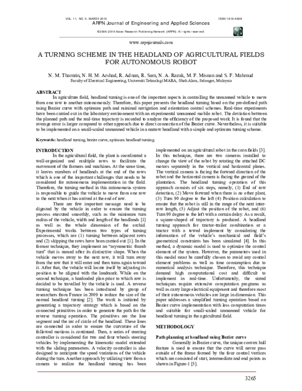 (PDF) A turning scheme in the headland of agricultural fields for ...