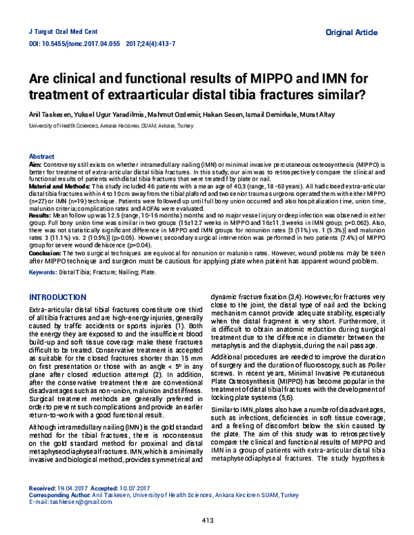 (PDF) Are clinical and functional results of MIPPO and IMN for ...