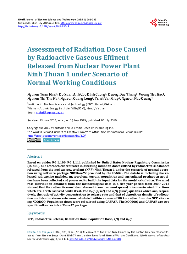 (PDF) Assessment of Radiation Dose Caused by Radioactive Gaseous ...