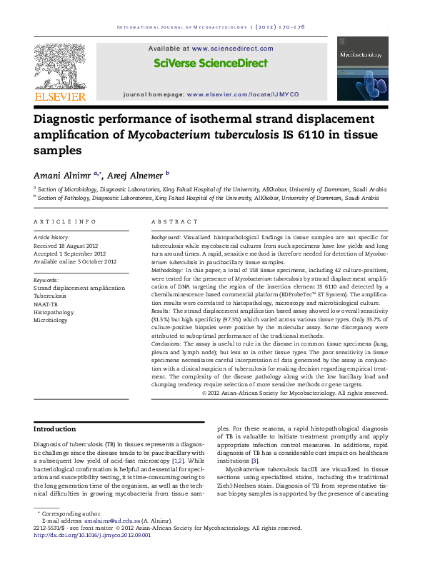 (PDF) Diagnostic performance of isothermal strand displacement ...