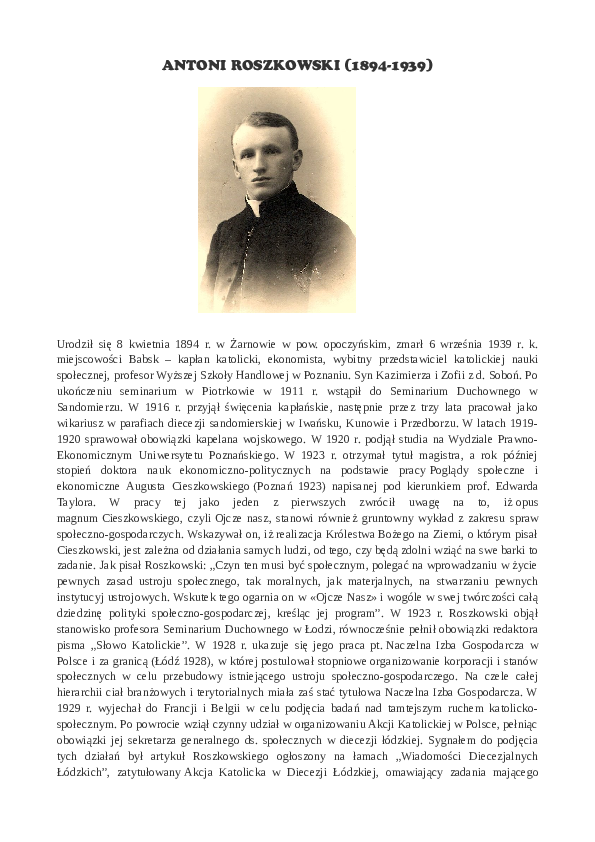 (PDF) Antoni Roszkowski (1894-1939)