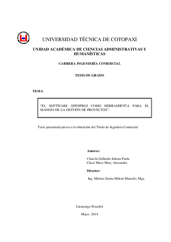 (PDF) El software OpenProj como herramienta para el manejo de la ...