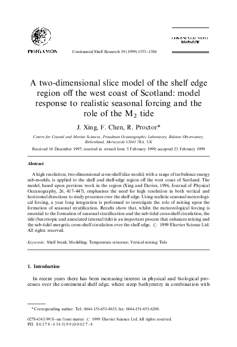 (PDF) A two-dimensional slice model of the shelf edge region off the ...