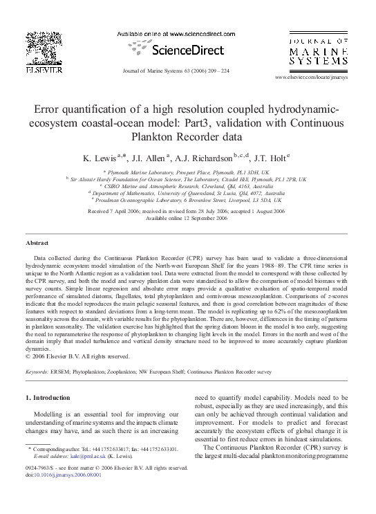 (PDF) Error quantification of a high resolution coupled hydrodynamic ...