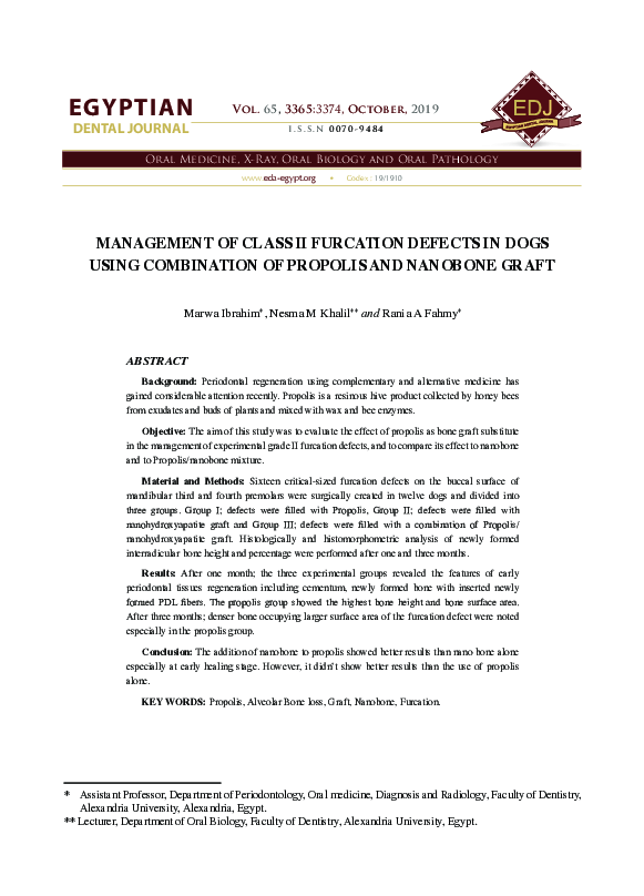 (PDF) Management of Class II furcation defects in dogs using ...
