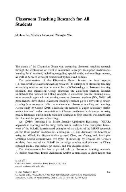 (PDF) Classroom Teaching Research for All Students