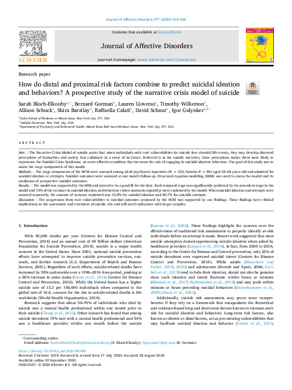 (PDF) How do distal and proximal risk factors combine to predict ...