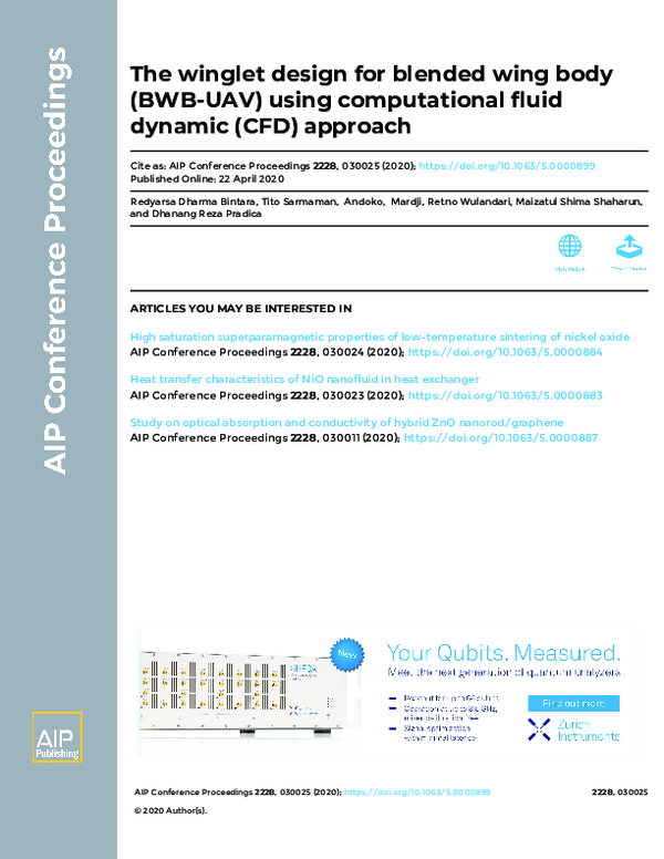 (PDF) The winglet design for blended wing body (BWB-UAV) using ...