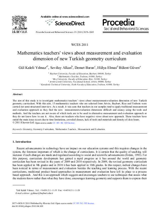 (PDF) Mathematics teachers’ views about measurement and evaluation ...