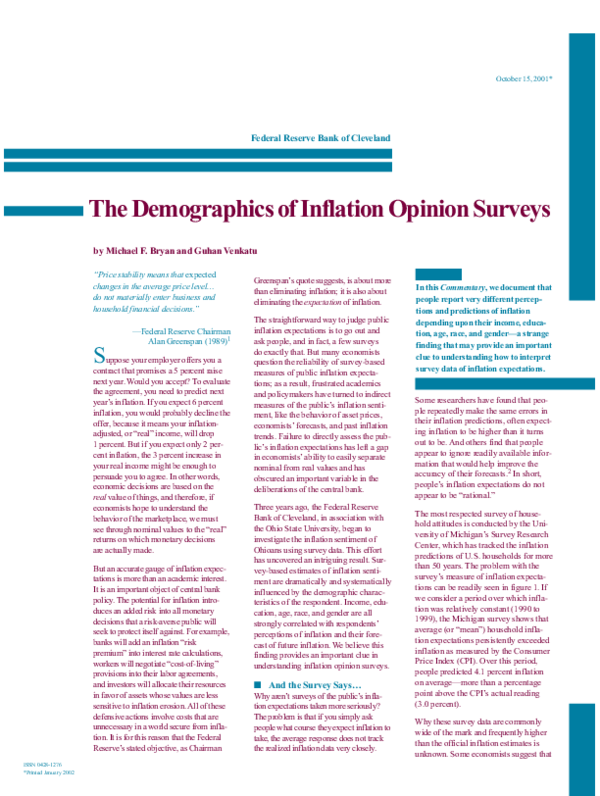 (PDF) The demographics of inflation opinion surveys