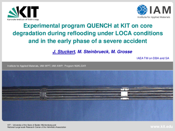 (PDF) Experimental program QUENCH at KIT on core degradation during ...