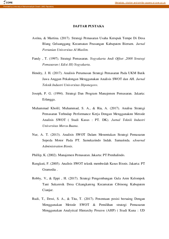 (PDF) USULAN STRATEGI PEMASARAN UKM BU MUZANA DENGAN PENGGUNAAN METODE ...