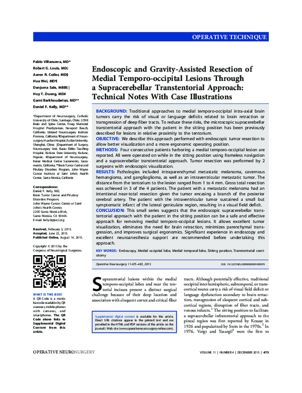 (PDF) Endoscopic and Gravity-Assisted Resection of Medial Temporo ...