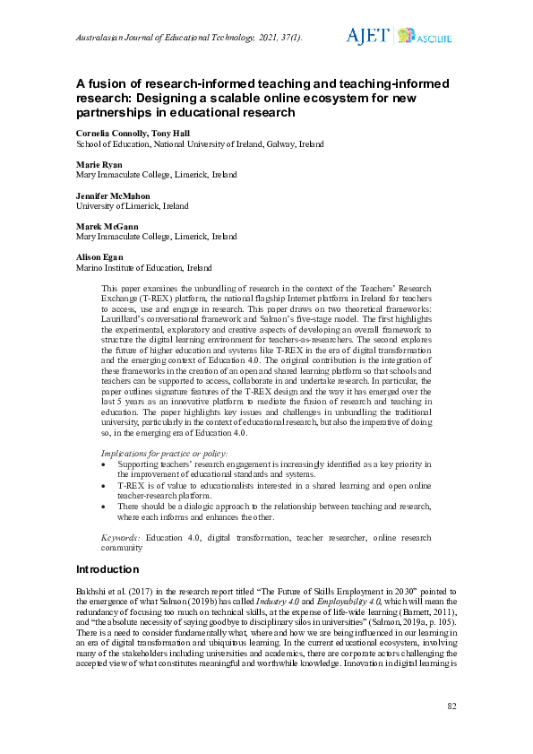 (PDF) A fusion of research-informed teaching and teaching-informed ...