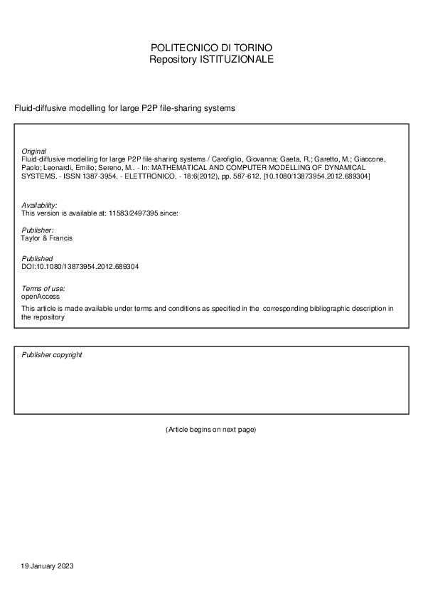 (PDF) Fluid-diffusive modelling for large P2P file-sharing systems