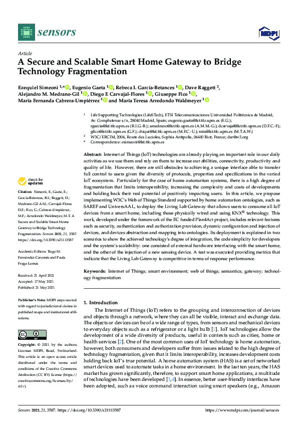 (PDF) A Secure and Scalable Smart Home Gateway to Bridge Technology ...