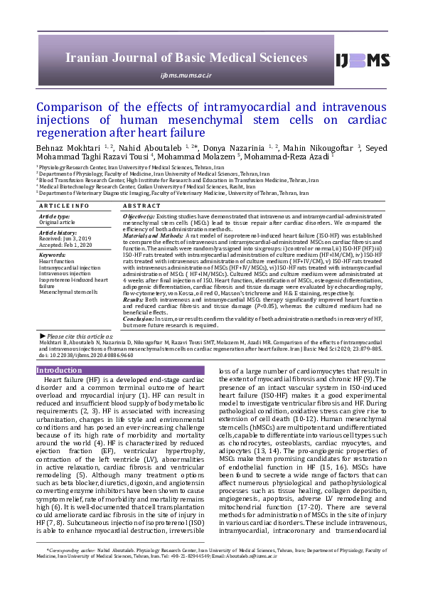 (PDF) Comparison of the effects of intramyocardial and intravenous ...