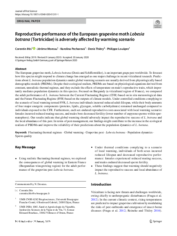 (PDF) Reproductive performance of the European grapevine moth Lobesia ...