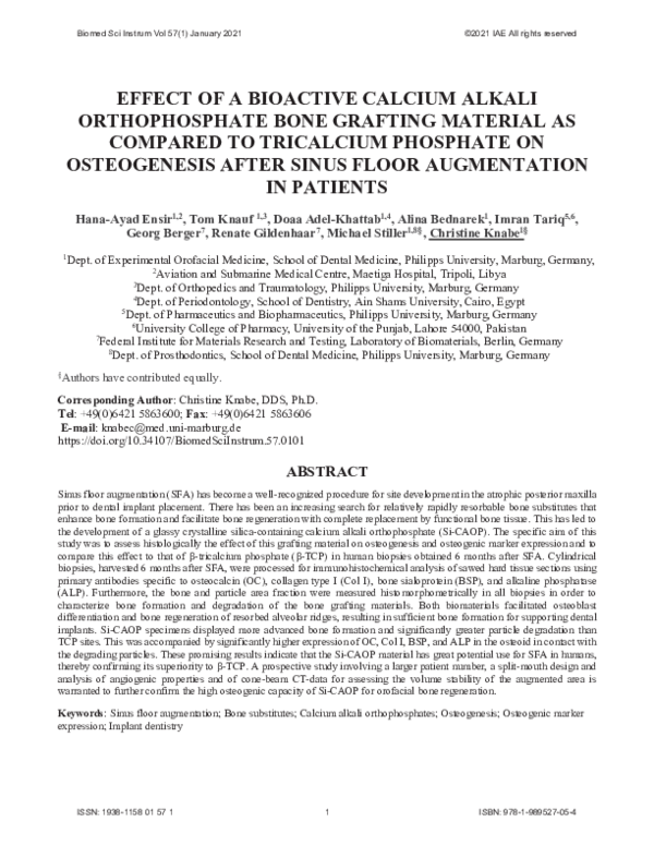 (PDF) Effect of a Bioactive Calcium Alkali Orthophosphate Bone Grafting ...