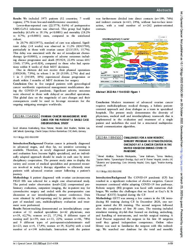 (PDF) 2022-RA-1154-ESGO Ovarian cancer management. Who cares for the Patient? A single case ...