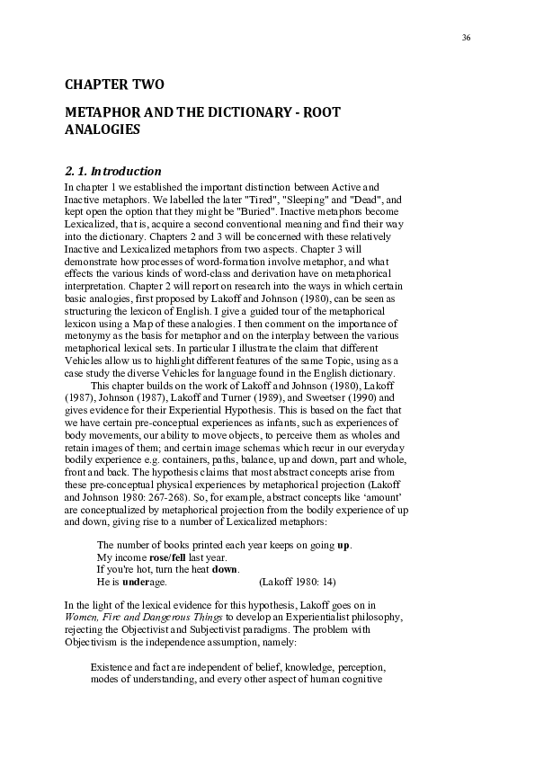 (DOC) Metaphor and the Dictionary