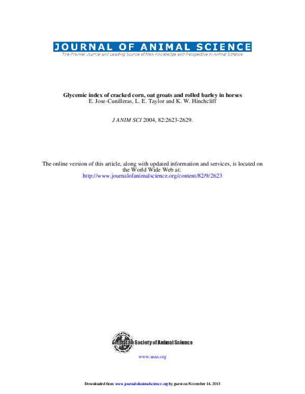(PDF) Glycemic index of cracked corn, oat groats and rolled barley in ...