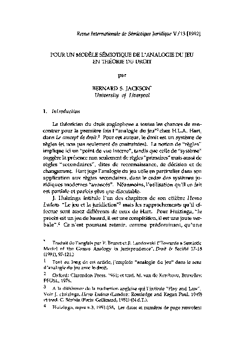 (PDF) Pour un mod le s miotique de l'analogie du jeu en th orie du droit