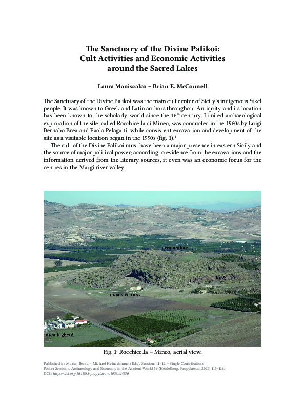 (PDF) The Sanctuary of the Divine Palikoi: Cult Activities and Economic ...
