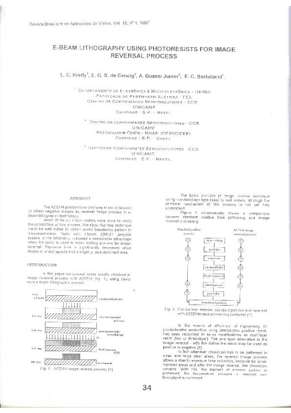 (PDF) E-Beam Lithography Using Photoresists for Image Reversal Process
