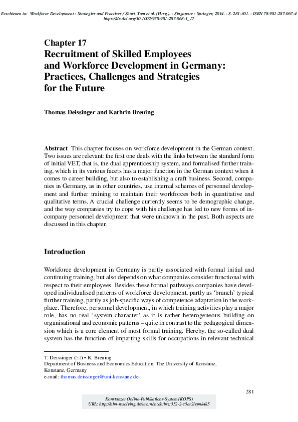 (PDF) Recruitment of Skilled Employees and Workforce Development in ...