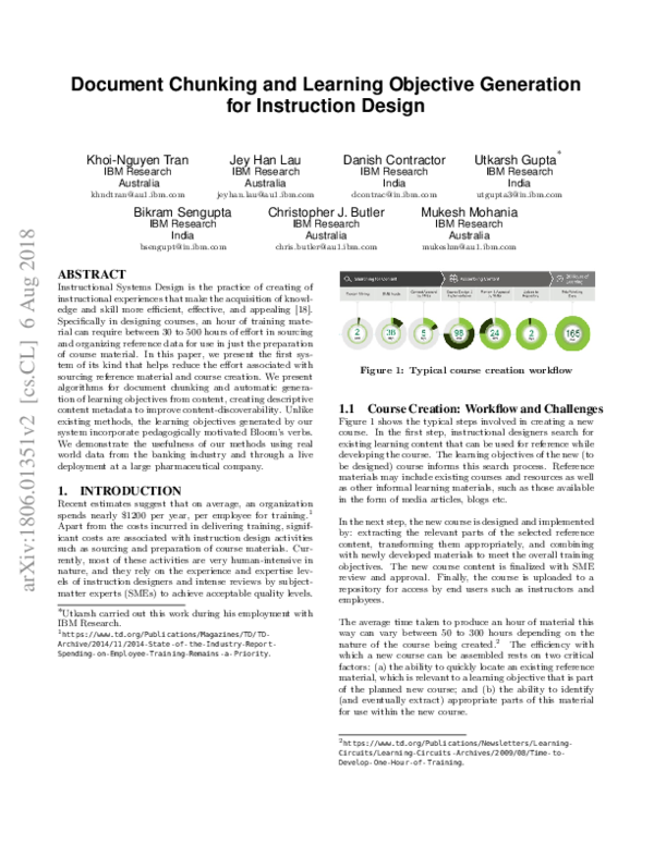 (PDF) Document Chunking and Learning Objective Generation for Instruction Design