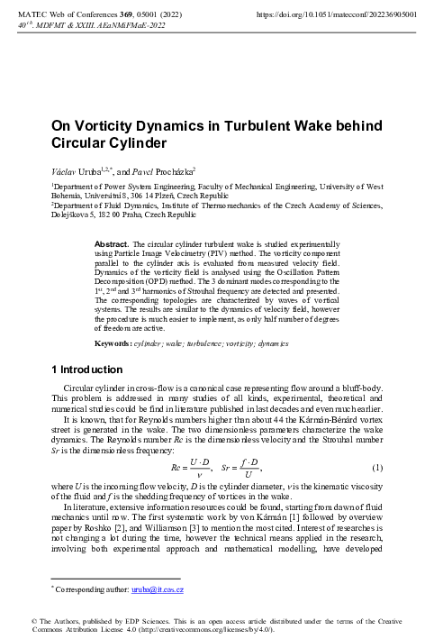 (PDF) On Vorticity Dynamics in Turbulent Wake behind Circular Cylinder