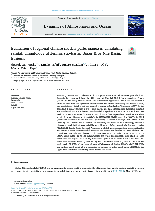 Pdf Evaluation Of Regional Climate Models Performance In Simulating Rainfall Climatology Of