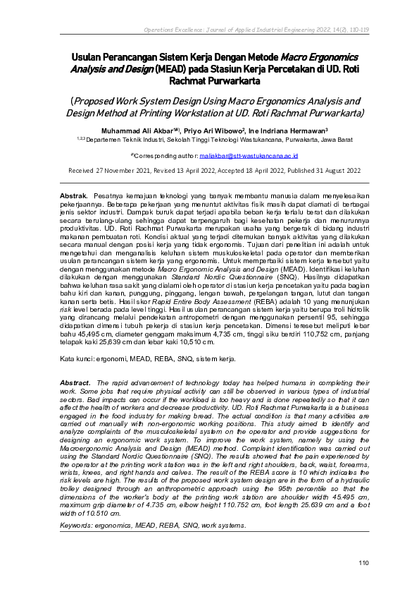 (PDF) Usulan Perancangan Sistem Kerja Dengan Metode Macro Ergonomics ...
