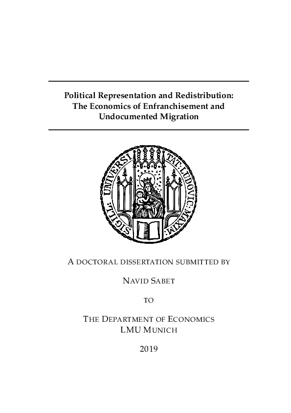(PDF) Political representation and redistribution