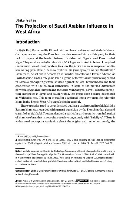 (PDF) The Projection of Saudi Arabian Influence in West Africa