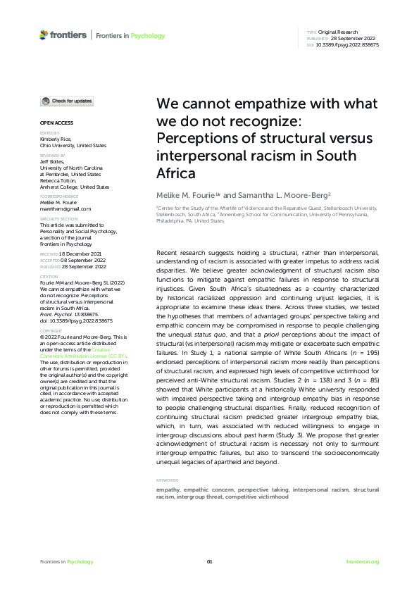 (PDF) We cannot empathize with what we do not recognize: Perceptions of ...