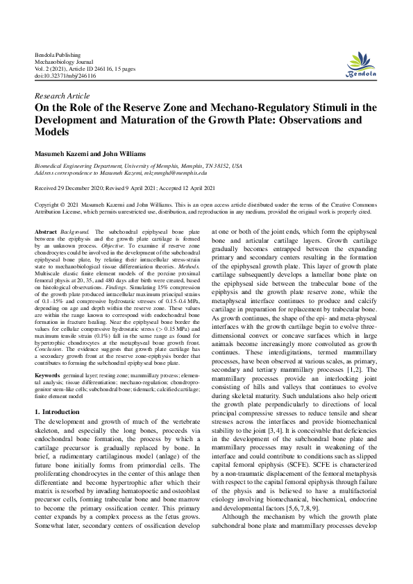 (PDF) On the Role of the Reserve Zone and Mechano-Regulatory Stimuli in ...